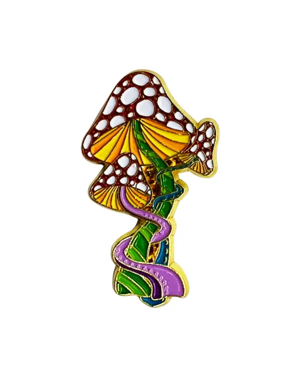 Limited Edition! Metal Pin, Trippy Mushroom | MagikDose.com